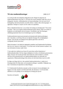 Julbrev december 2025 – Funktionsrätt Stockholms stad